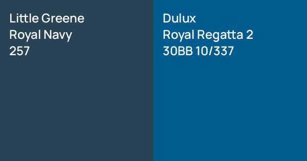 Little Greene Royal Navy vs. Dulux Royal Regatta 2 comparison