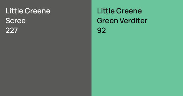 Little Greene Scree vs. Little Greene Green Verditer comparison