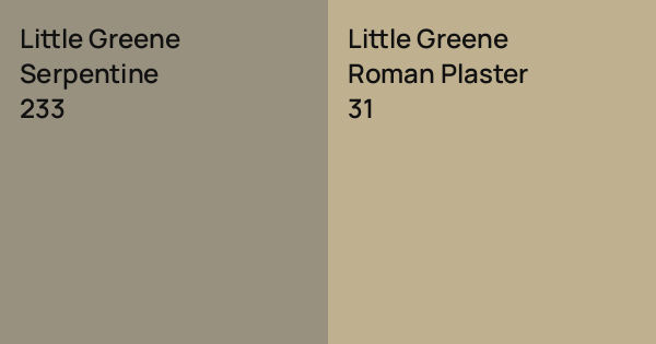 Little Greene Serpentine vs. Little Greene Roman Plaster comparison
