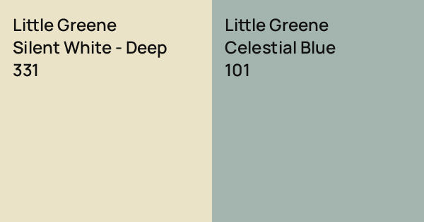 Little Greene Silent White - Deep vs. Little Greene Celestial Blue ...