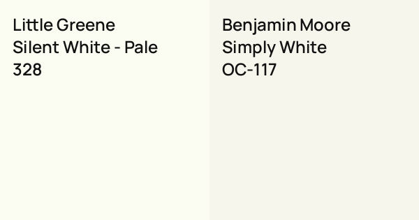Little Greene Silent White - Pale vs. Benjamin Moore Simply White ...