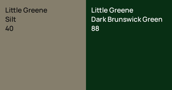 Little Greene Silt vs. Little Greene Dark Brunswick Green comparison