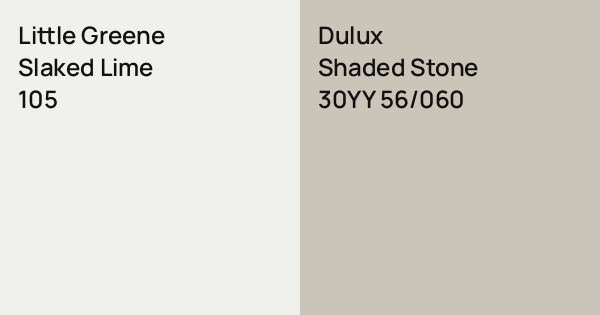 Little Greene Slaked Lime vs. Dulux Shaded Stone comparison