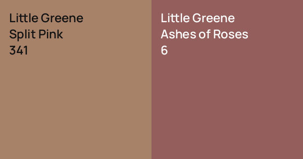 Little Greene Split Pink vs. Little Greene Ashes of Roses comparison