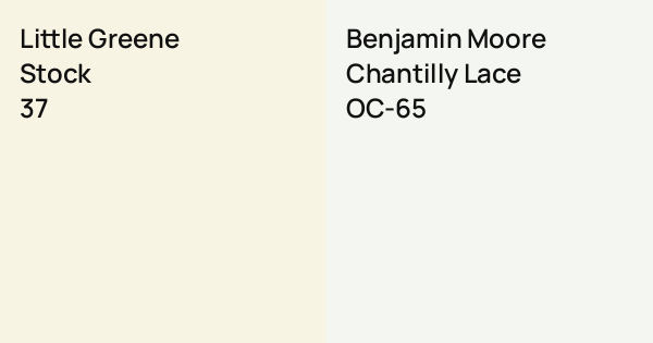 Little Greene Stock vs. Benjamin Moore Chantilly Lace comparison