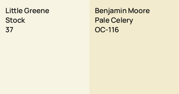 Little Greene Stock vs. Benjamin Moore Pale Celery comparison