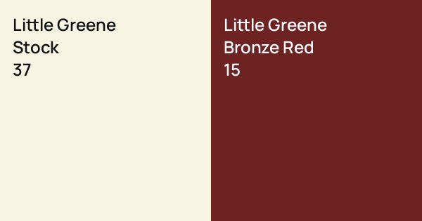 Little Greene Stock vs. Little Greene Bronze Red comparison