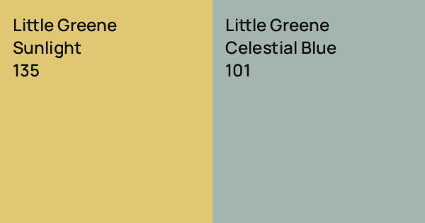 Little Greene Sunlight vs. Little Greene Celestial Blue comparison