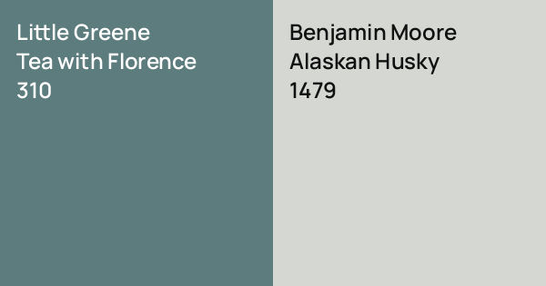 Little Greene Tea with Florence vs. Benjamin Moore Alaskan Husky comparison
