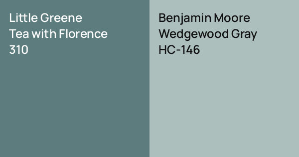 Little Greene Tea with Florence vs. Benjamin Moore Wedgewood Gray ...