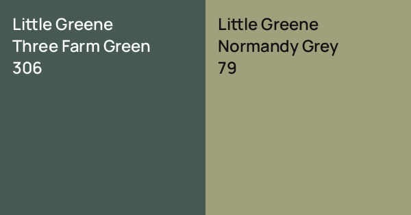 Little Greene Three Farm Green vs. Little Greene Normandy Grey comparison