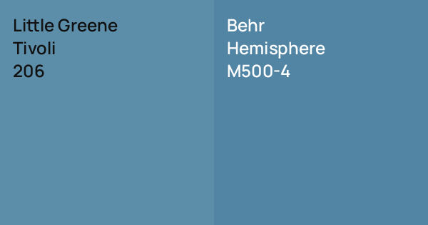 Little Greene Tivoli vs. Behr Hemisphere comparison
