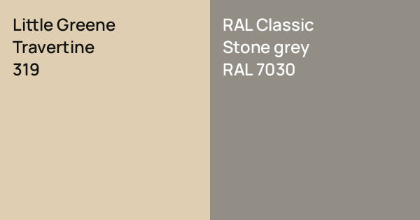 Little Greene Travertine vs. RAL Classic Stone grey comparison