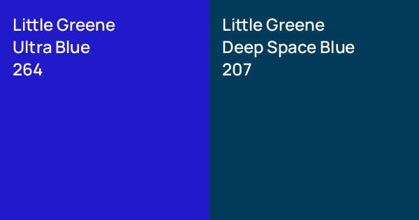Little Greene Ultra Blue vs. Little Greene Deep Space Blue comparison
