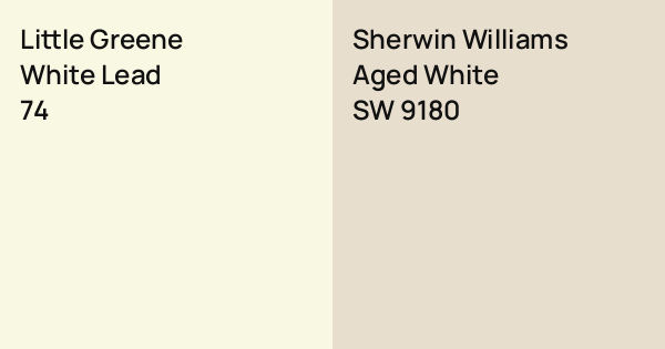 Little Greene White Lead vs. Sherwin Williams Aged White comparison