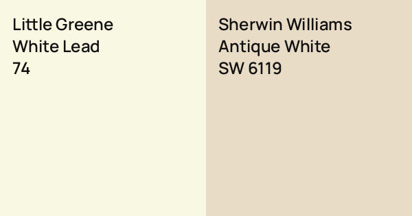 Little Greene White Lead vs. Sherwin Williams Antique White comparison