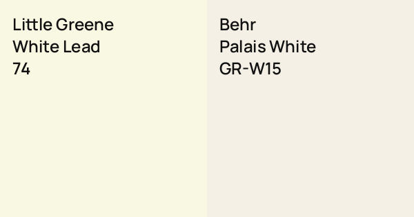 Little Greene White Lead vs. Behr Palais White comparison