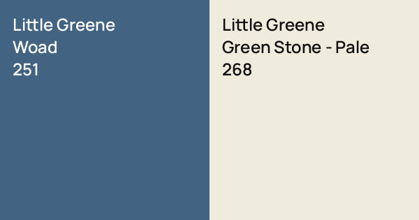 Little Greene Woad vs. Little Greene Green Stone - Pale comparison