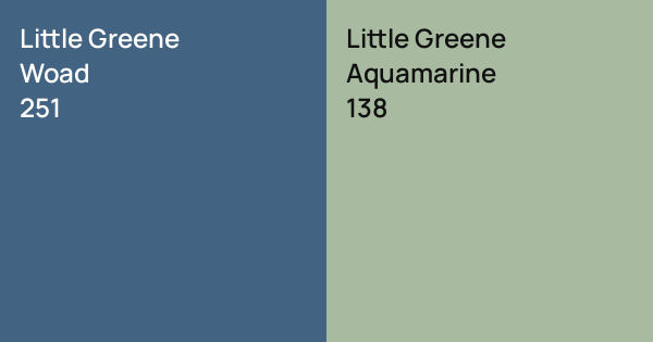 Little Greene Woad vs. Little Greene Aquamarine comparison