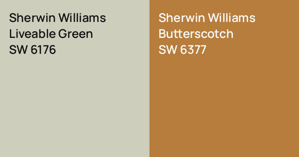 Sherwin Williams Liveable Green vs. Sherwin Williams Butterscotch ...