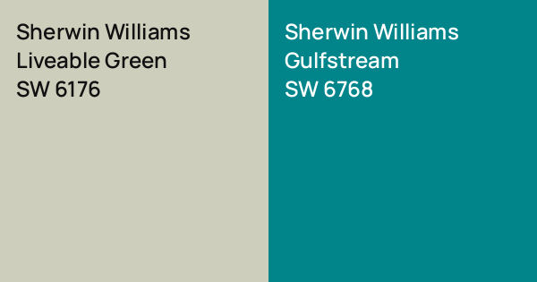 Sherwin Williams Liveable Green vs. Sherwin Williams Gulfstream comparison