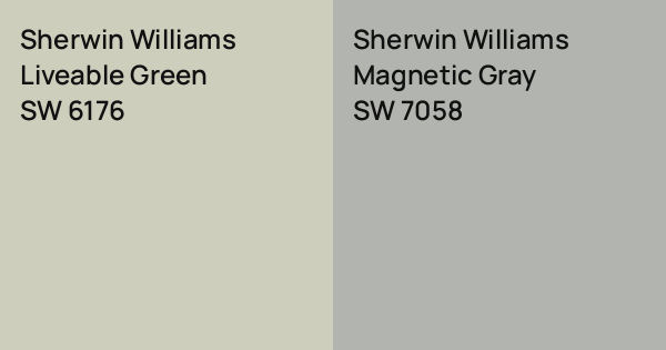 Sherwin Williams Liveable Green vs. Sherwin Williams Magnetic Gray ...