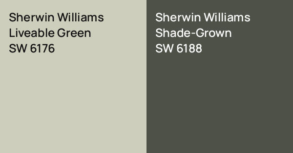 Sherwin Williams Liveable Green vs. Sherwin Williams Shade-Grown comparison