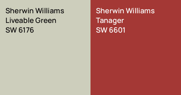 Sherwin Williams Liveable Green vs. Sherwin Williams Tanager comparison