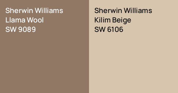 Sherwin Williams Llama Wool vs. Sherwin Williams Kilim Beige comparison