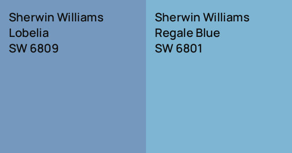 Sherwin Williams Lobelia vs. Sherwin Williams Regale Blue comparison
