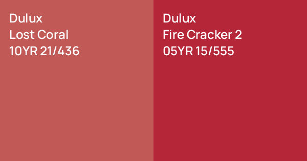 Dulux Lost Coral vs. Dulux Fire Cracker 2 comparison