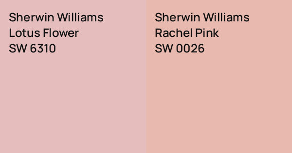 Sherwin Williams Lotus Flower vs. Sherwin Williams Rachel Pink comparison
