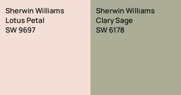 Sherwin Williams Lotus Petal vs. Sherwin Williams Clary Sage comparison