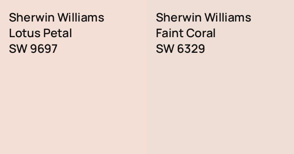 Sherwin Williams Lotus Petal vs. Sherwin Williams Faint Coral comparison