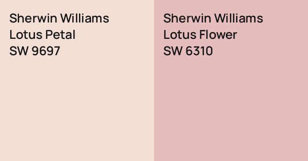 Sherwin Williams Lotus Petal vs. Sherwin Williams Lotus Flower comparison