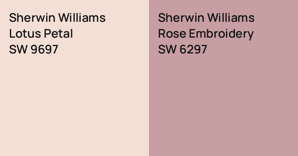 Sherwin Williams Lotus Petal vs. Sherwin Williams Rose Embroidery ...