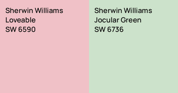 Sherwin Williams Loveable vs. Sherwin Williams Jocular Green comparison