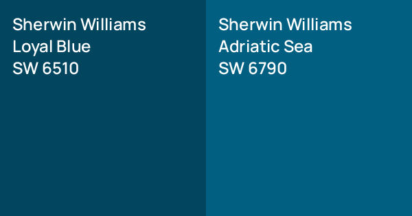Sherwin Williams Loyal Blue vs. Sherwin Williams Adriatic Sea comparison