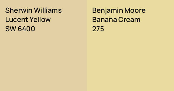 Sherwin Williams Lucent Yellow vs. Benjamin Moore Banana Cream comparison