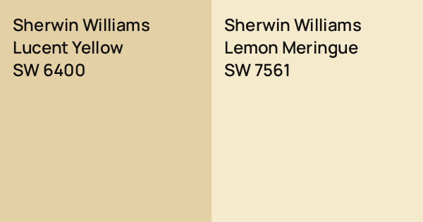 Sherwin Williams Lucent Yellow vs. Sherwin Williams Lemon Meringue ...