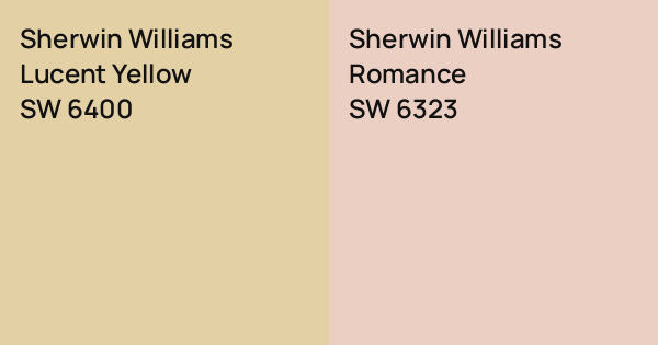 Sherwin Williams Lucent Yellow vs. Sherwin Williams Romance comparison