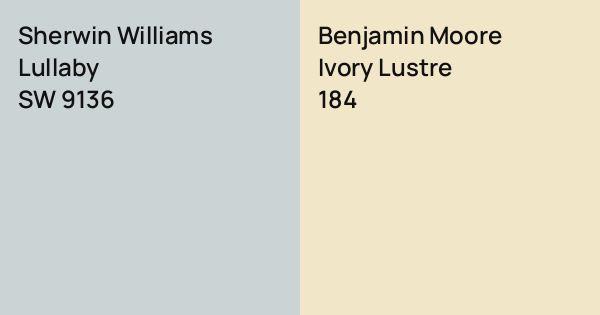 Sherwin Williams Lullaby vs. Benjamin Moore Ivory Lustre comparison