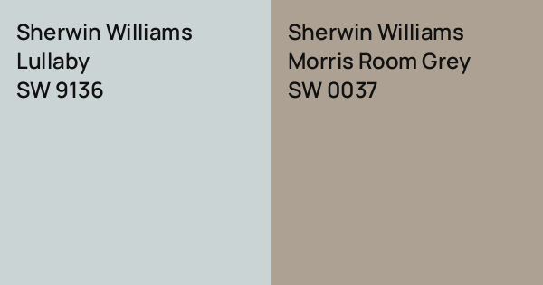 Sherwin Williams Lullaby vs. Sherwin Williams Morris Room Grey comparison