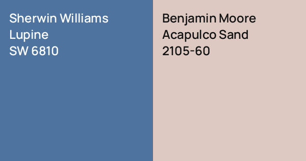 Sherwin Williams Lupine vs. Benjamin Moore Acapulco Sand comparison