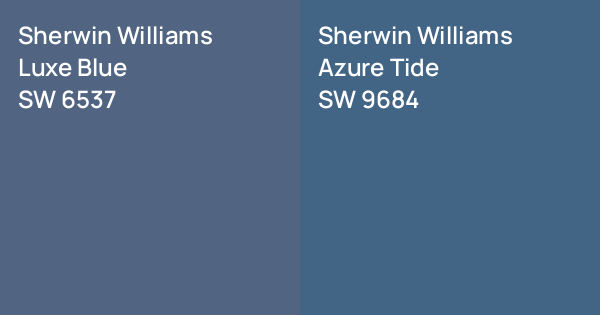 Sherwin Williams Luxe Blue vs. Sherwin Williams Azure Tide comparison