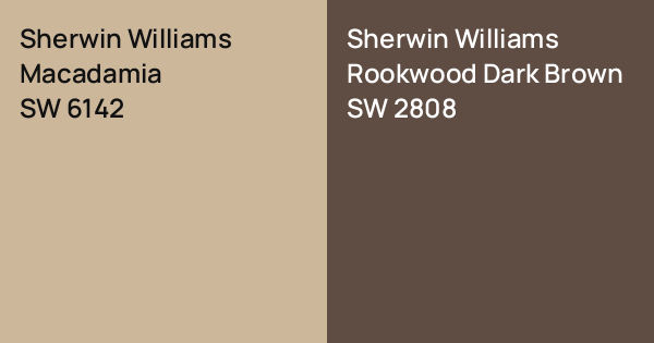 Sherwin Williams Macadamia vs. Sherwin Williams Rookwood Dark Brown ...
