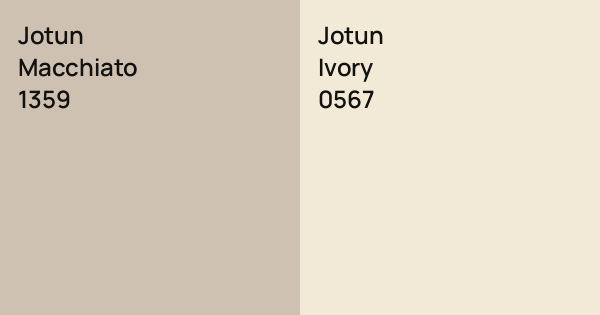 Jotun Macchiato vs. Jotun Ivory comparison