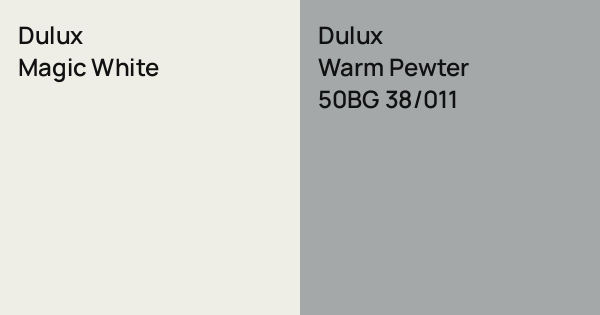 Dulux Magic White vs. Dulux Warm Pewter comparison