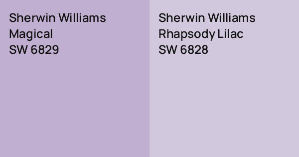 Sherwin Williams Magical vs. Sherwin Williams Rhapsody Lilac comparison