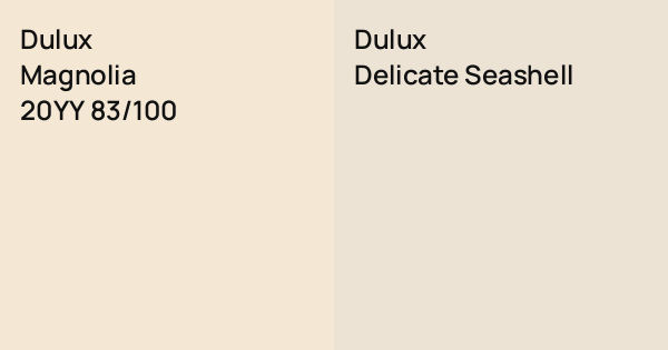 Dulux Magnolia vs. Dulux Delicate Seashell comparison
